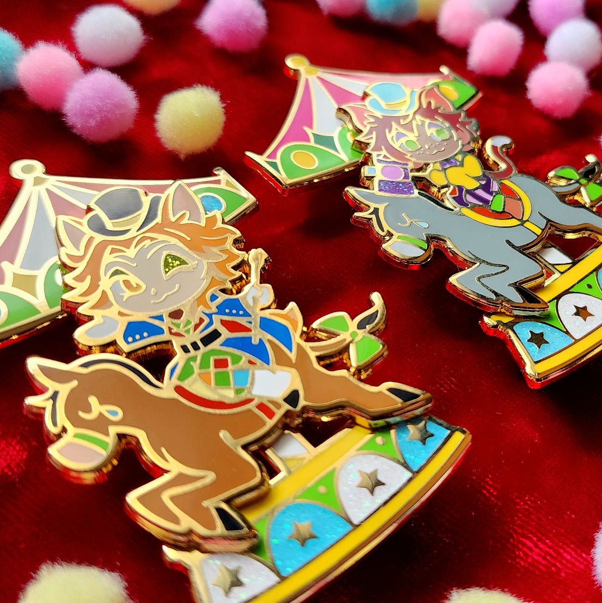 Playful Land Sliding Carousel Pins – Mintybytes